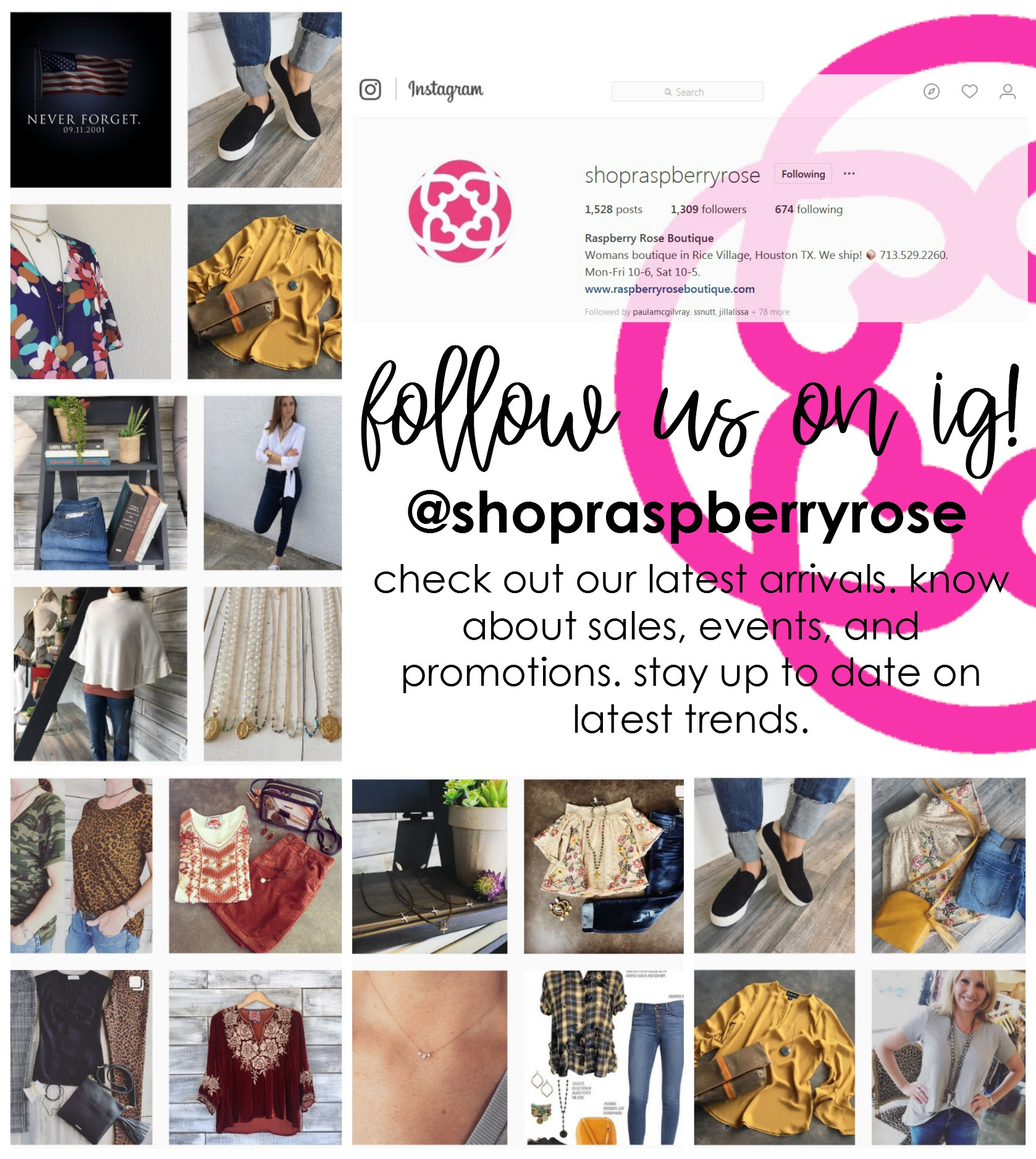 FOLLOW US ON INSTAGRAM – Raspberry Rose Boutique